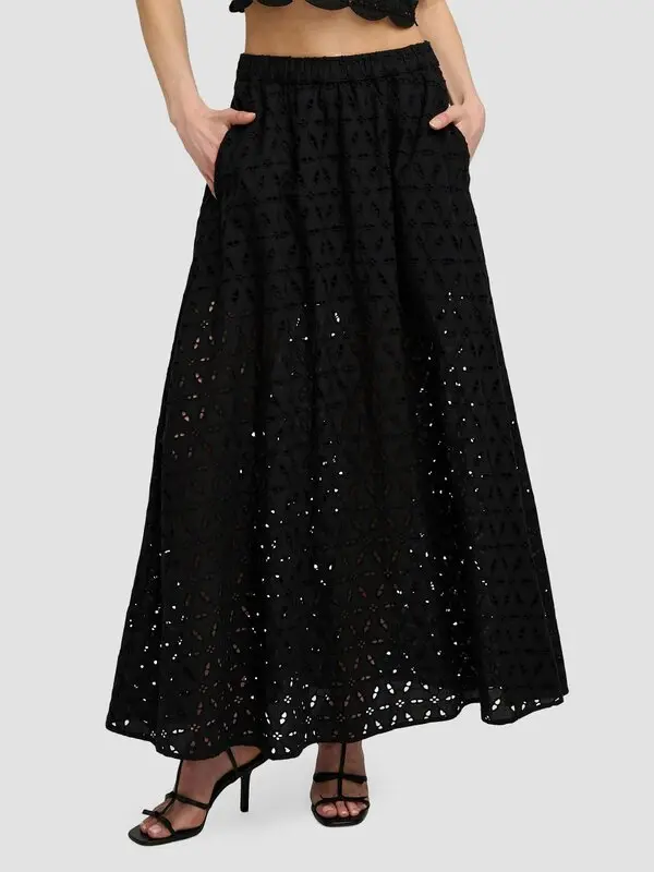 FAVORITE DAUGHTER The Pretty Please Eyelet Maxi Skirt