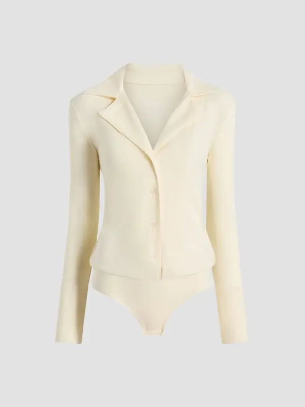Commando Button-down Blouse Bodysuit