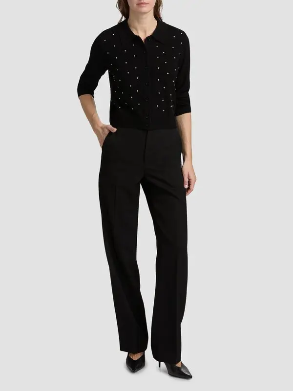 FRAME Rhinestone Wool-cashmere Cardigan