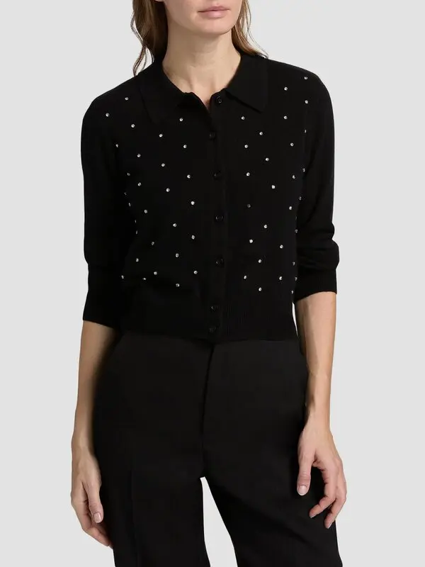 FRAME Rhinestone Wool-cashmere Cardigan