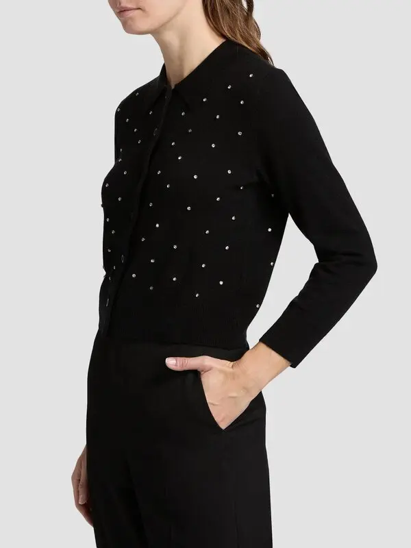 FRAME Rhinestone Wool-cashmere Cardigan