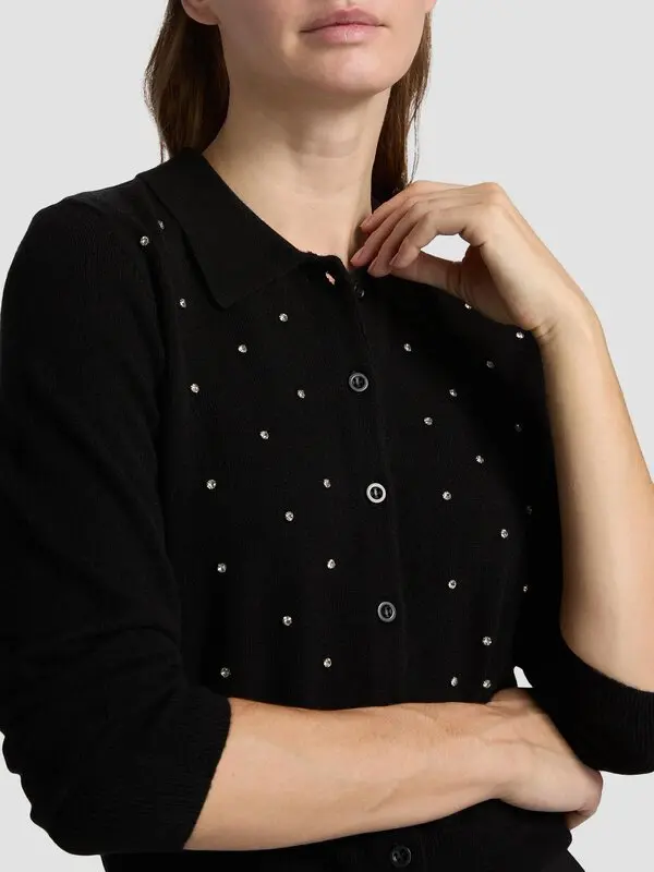 FRAME Rhinestone Wool-cashmere Cardigan