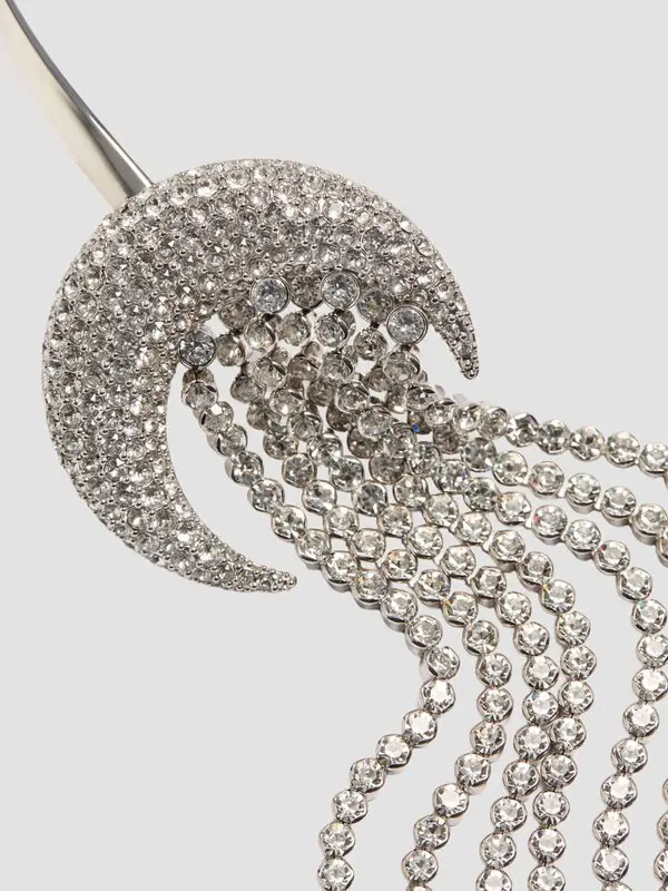 Valentino Garavani Kabarett Necklace In Metal, Crystals And Pearls - Palladium