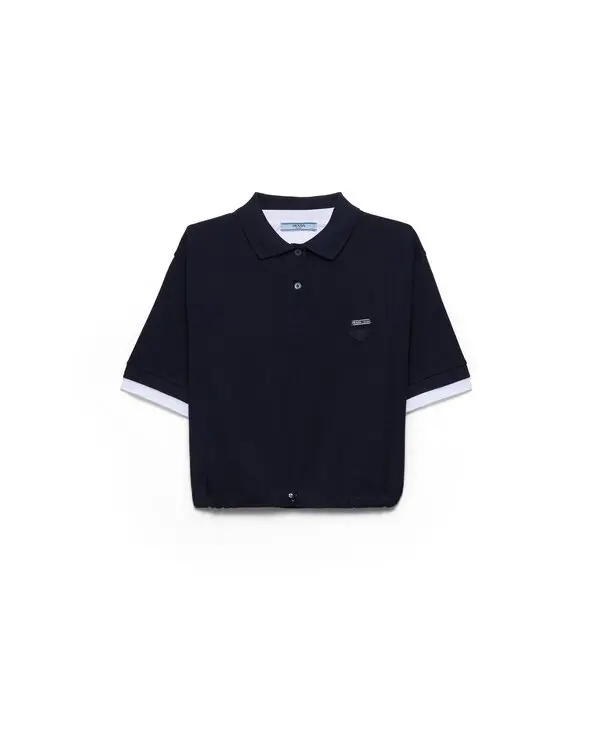 Prada Piqué And Jersey Polo Shirt