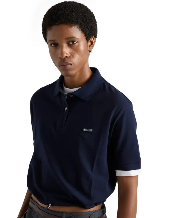 Prada Piqué And Jersey Polo Shirt