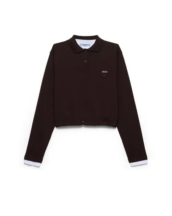 Prada Piqué And Jersey Polo Shirt