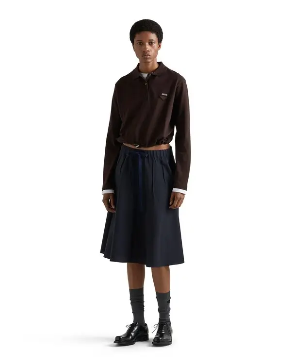 Prada Piqué And Jersey Polo Shirt