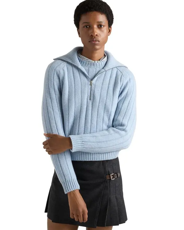 Prada Re-cashmere Polo Sweater