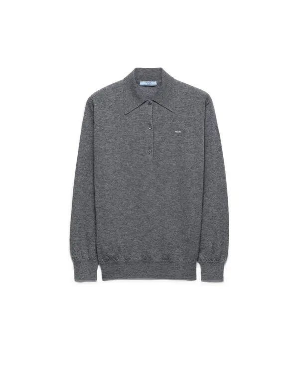 Prada Cashmere Polo Sweater - Grey