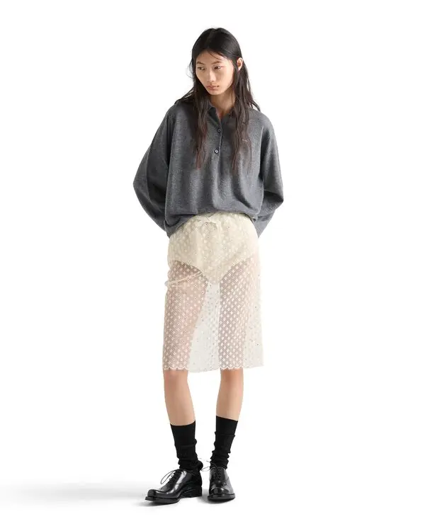 Prada Cashmere Polo Sweater - Grey