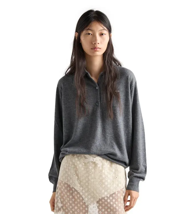 Prada Cashmere Polo Sweater - Grey