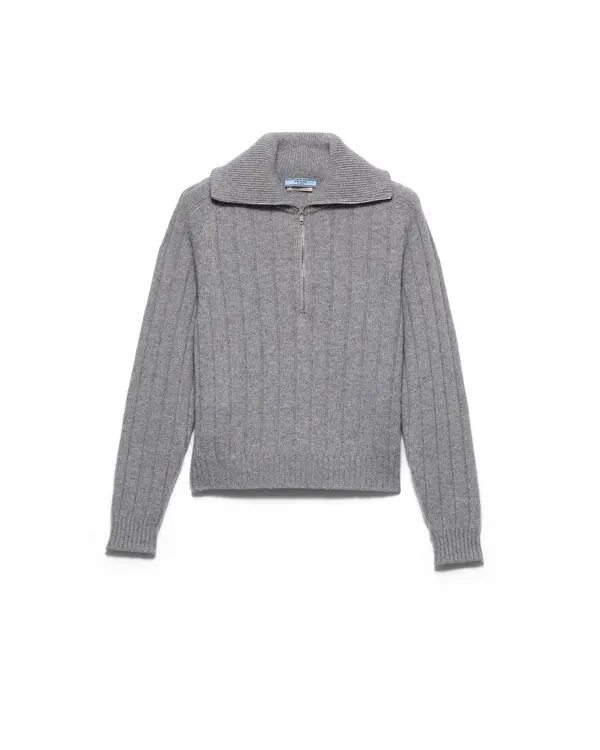 Prada Re-cashmere Polo Sweater - Grey