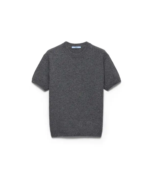 Prada Short-sleeved Cashmere Sweater - Grey