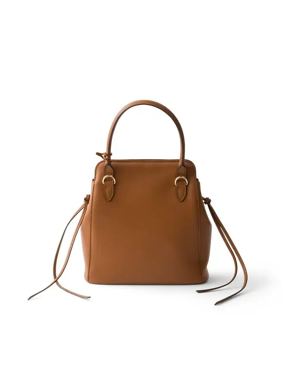 Prada Carry Leather Mini Handbag - Brown