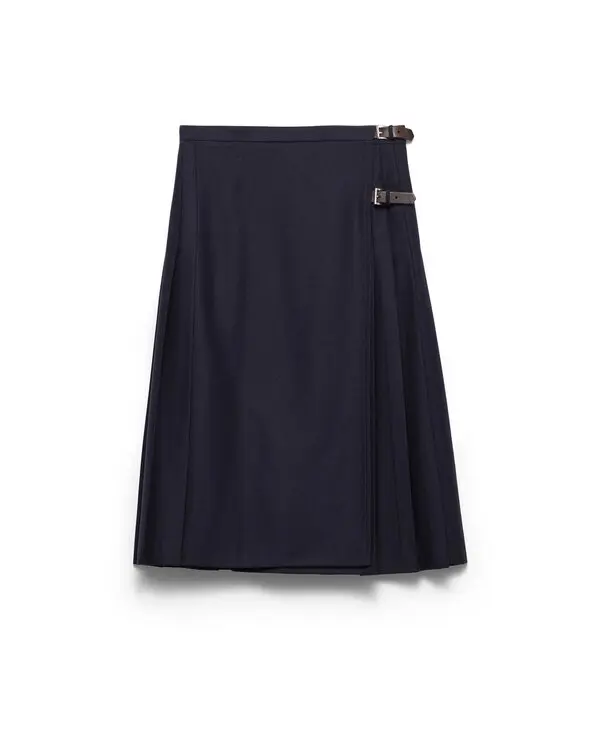 Prada Re-wool Midi Skirt - Blue