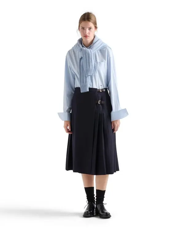 Prada Re-wool Midi Skirt