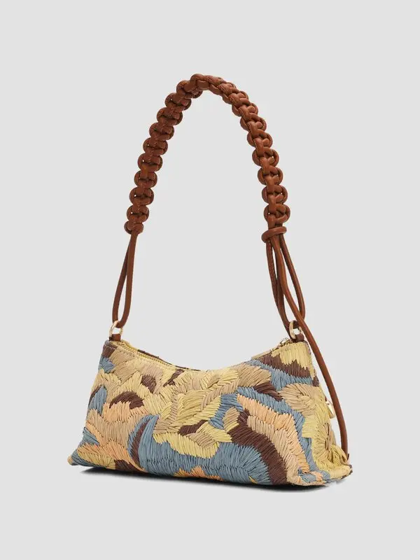 Cult Gaia Osa Patterned Raffia Shoulder Bag - Sunflower Multi