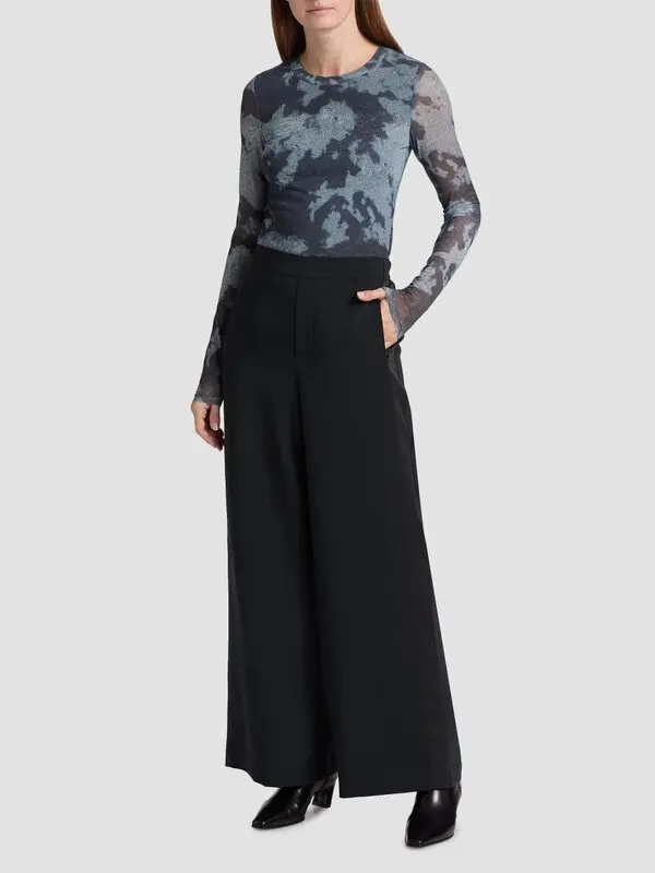 Rag & Bone Yana Printed Mesh Long-sleeve Top