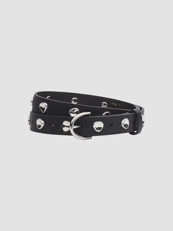 Rag & Bone Brynn Studded Leather Belt - Black