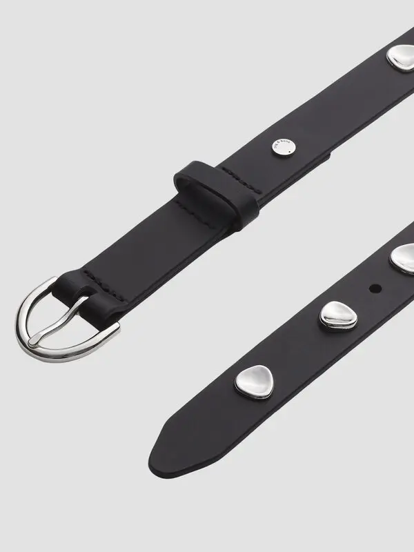 Rag & Bone Brynn Studded Leather Belt - Black