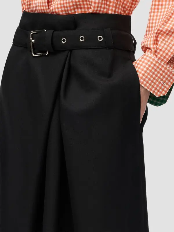 Loewe Asymmetric Belted Leather A-line Midi-skirt