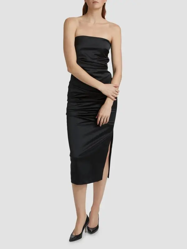 Chiara Boni La Petite Robe Keiky Satin Ruched Cocktail Dress