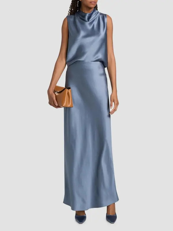 Vince Satin Maxi Slip Skirt