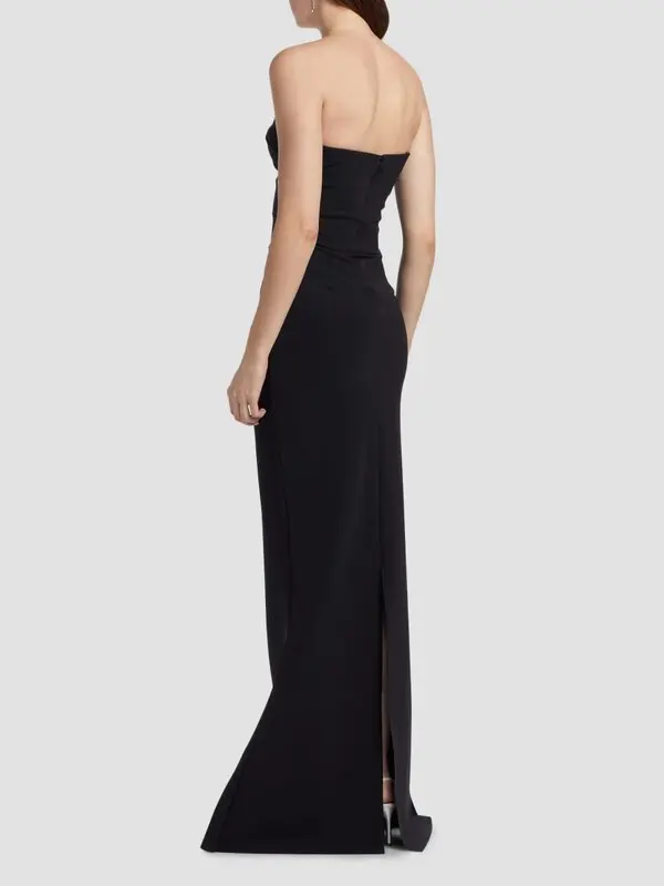 Chiara Boni La Petite Robe Grenawa Floral Beaded Strapless Gown