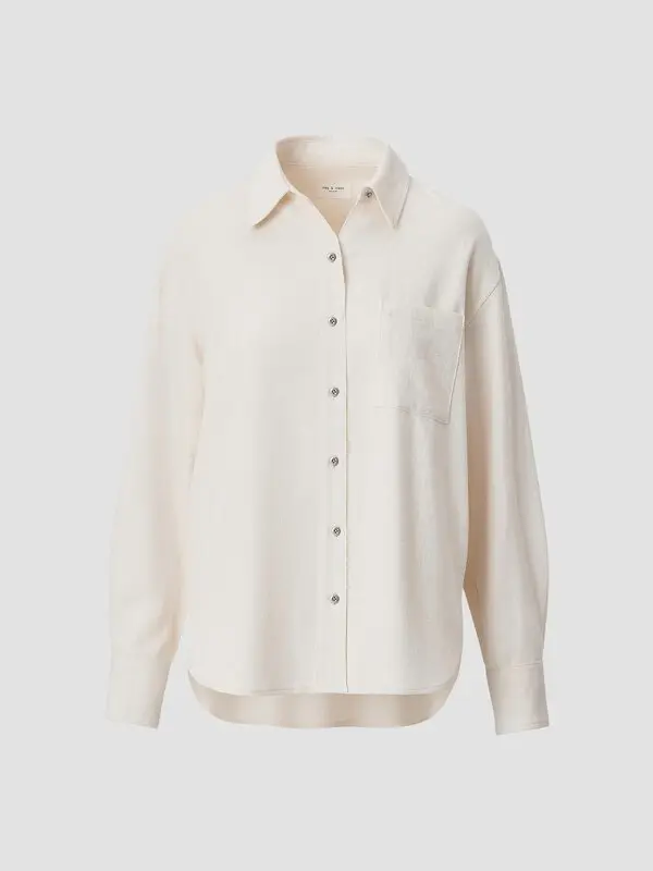 Rag & Bone Connie Ultra Featherweight Denim Button-front Shirt - Ecru