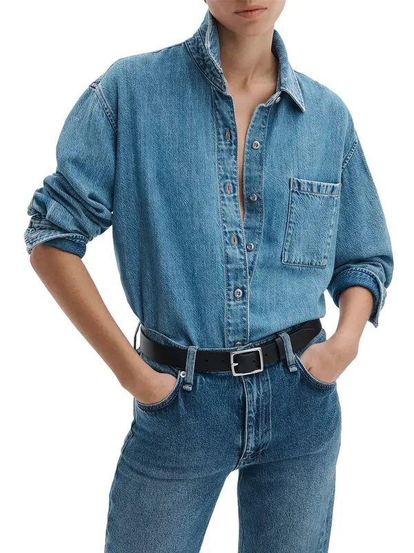 Rag & Bone Connie Ultra Featherweight Denim Button-front Shirt