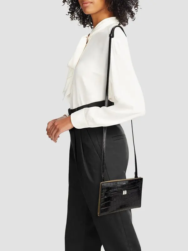 TOTEME Belted Croco-embossed Leather Crossbody Bag
