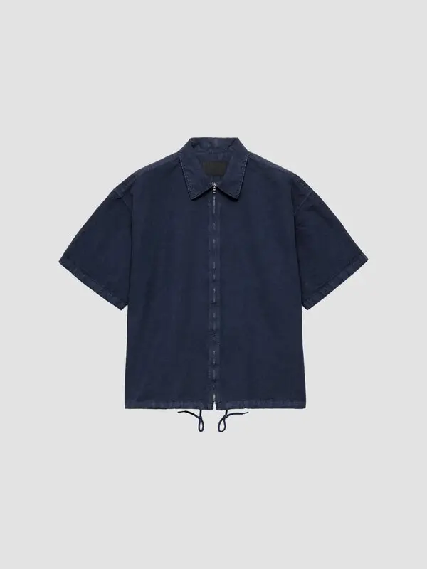 Prada Short-sleeved Cotton Zipper Shirt