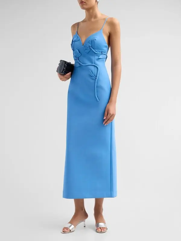Acler Northwick Floral Applique Midi Dress