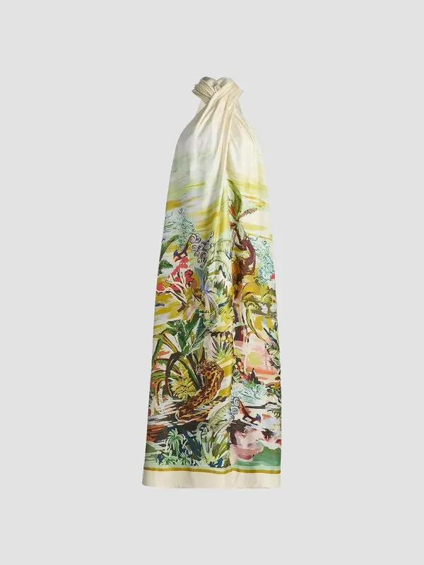 ALEMAIS Jungle Boogie Silk Halterneck Dress