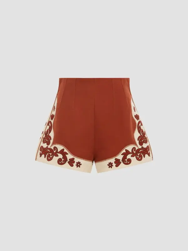 ALEMAIS Duke Embroidered Shorts