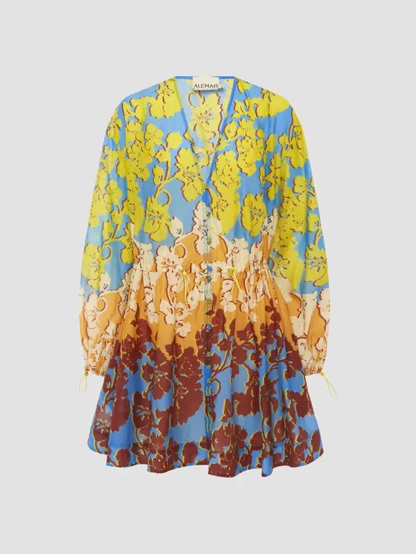 ALEMAIS Splice Cotton-silk Mini Dress