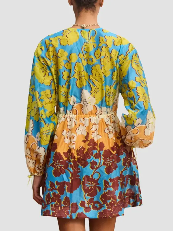 ALEMAIS Splice Cotton-silk Mini Dress