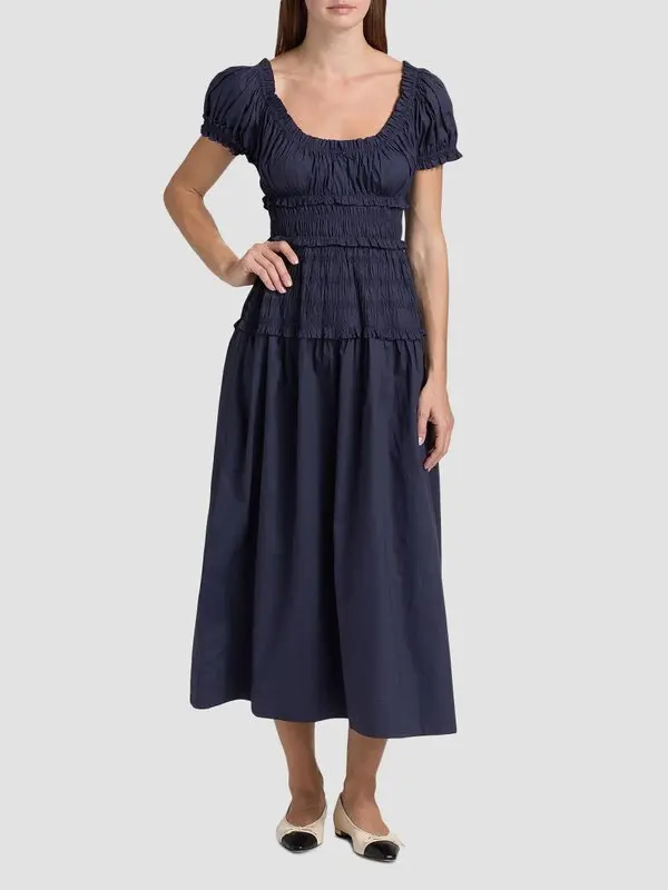 DÔEN Leanne Cotton Scoopneck Midi-dress