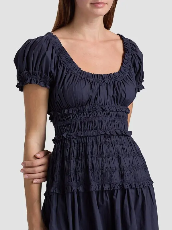 DÔEN Leanne Cotton Scoopneck Midi-dress