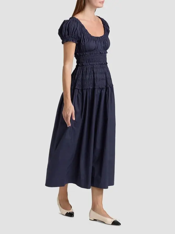 DÔEN Leanne Cotton Scoopneck Midi-dress
