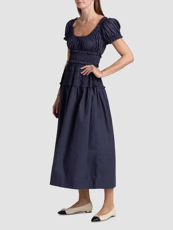 DÔEN Leanne Cotton Scoopneck Midi-dress