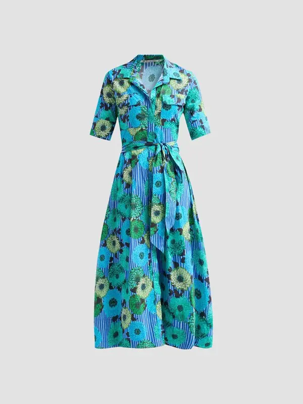RO'S GARDEN Sutton Floral Tie-waist Midi Dress