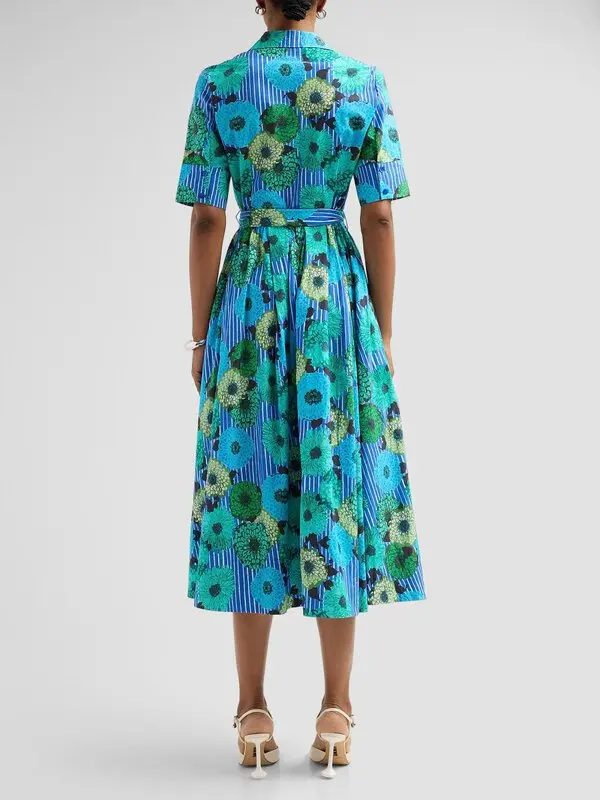 RO'S GARDEN Sutton Floral Tie-waist Midi Dress