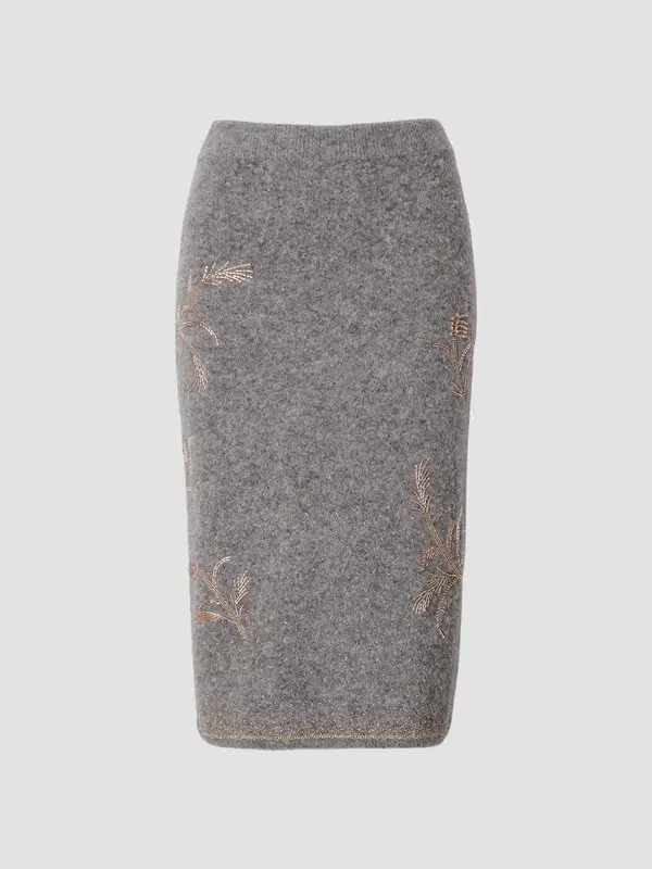 Rag & Bone Iris Beaded Midi Skirt - Grey