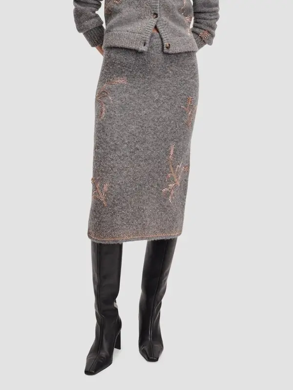 Rag & Bone Iris Beaded Midi Skirt