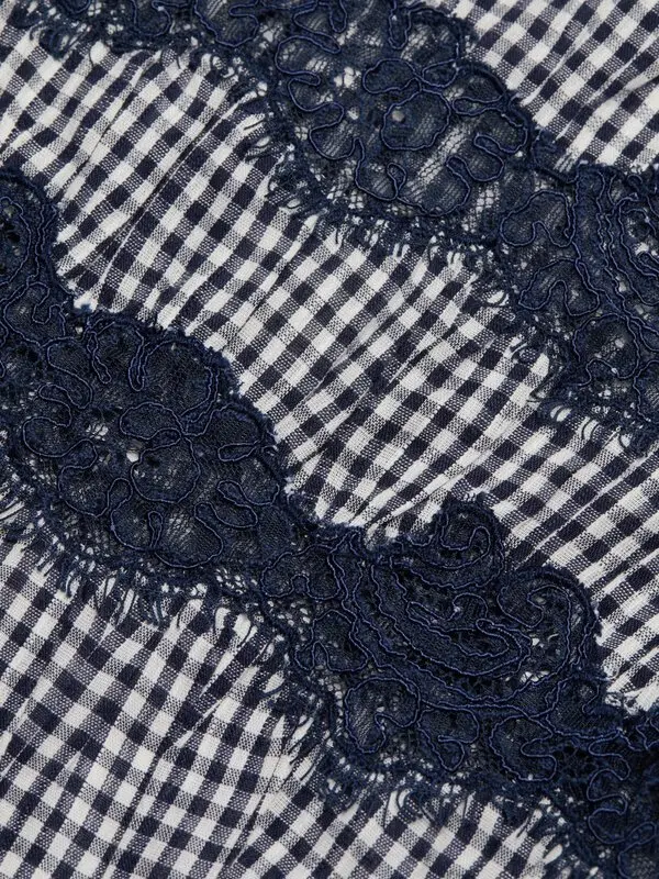 Cami Nyc Veredi Gingham Lace-trimmed Blouse