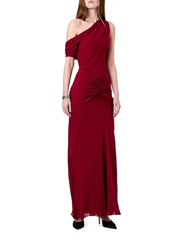 NICHOLAS THE LABEL Elza Asymmetric Off-the-shoulder Panelled Maxi Dress