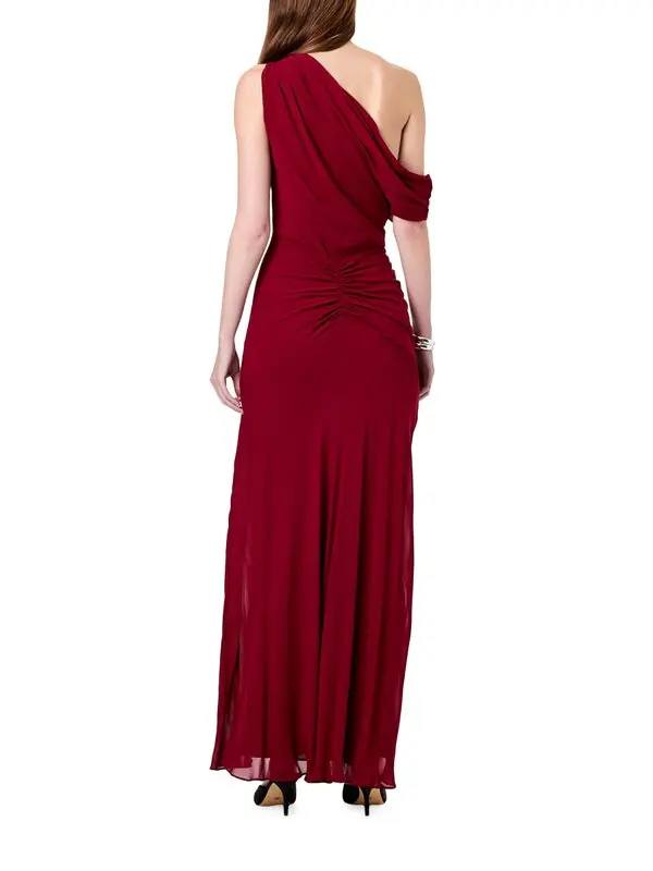 NICHOLAS THE LABEL Elza Asymmetric Off-the-shoulder Panelled Maxi Dress