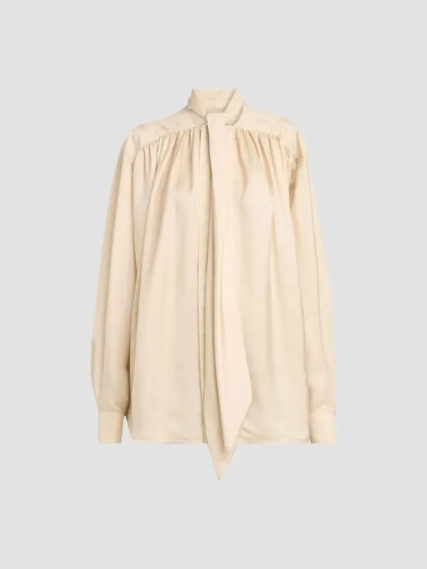 Bottega Veneta Scarf-neck Silk Blouse