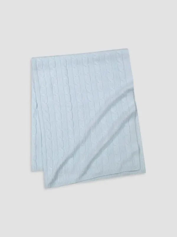 Sofia Cashmere Baby's Cashmere Cable Knit Blanket - Blue